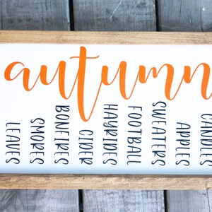 Autumn Wood Sign, Framed Wood Sign, Thanksgiving Decoration, Fall ...