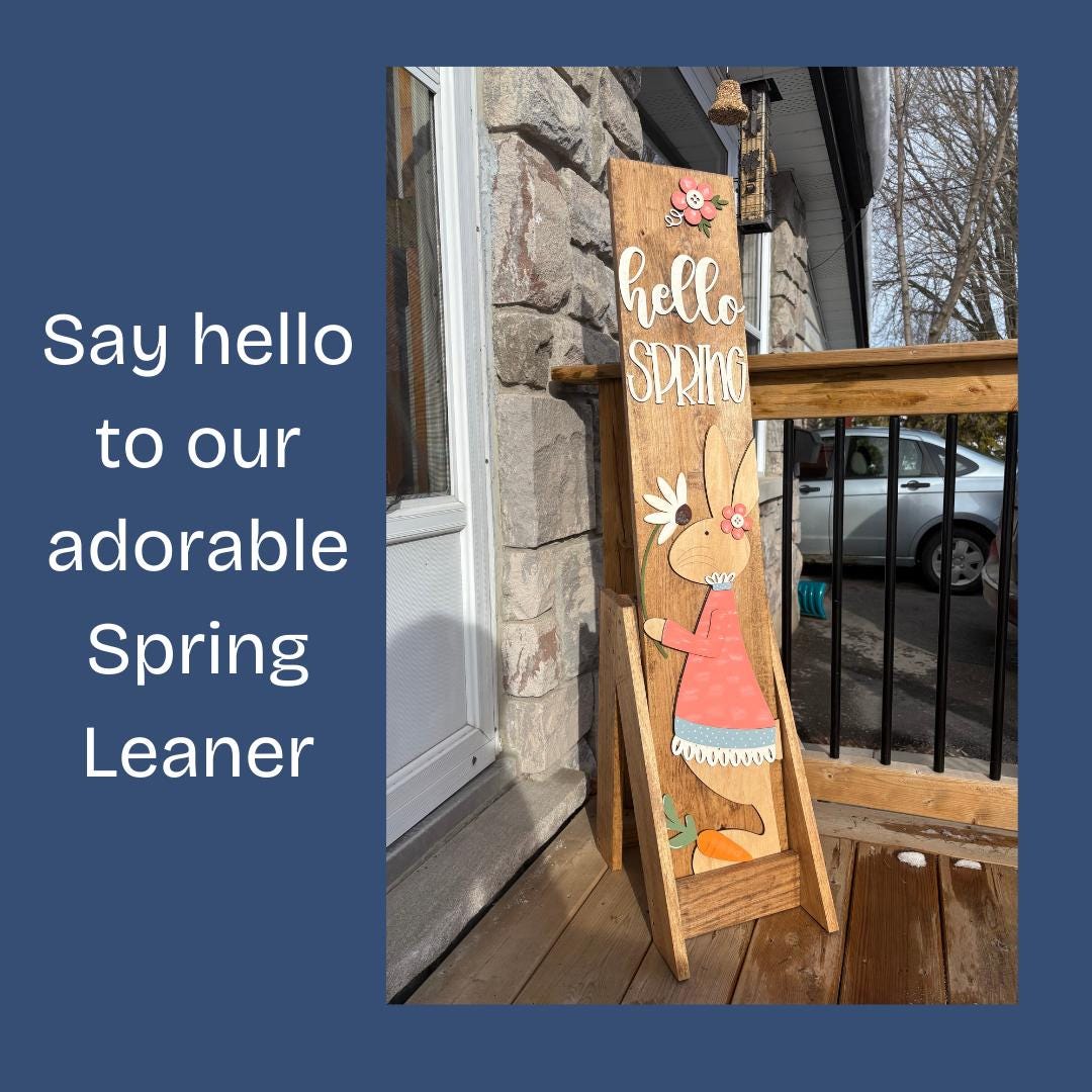 Easter Bunny Porch Sign Leaner Easter Bunny Porch Decoration Spring ...
