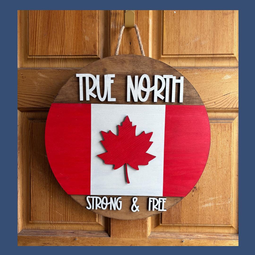 Canada Day Door Hanger Sign Round Canada Day Wreath Front Door Wreath ...