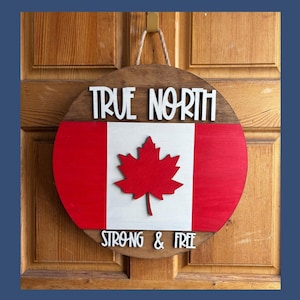 Canada Day Door Hanger Sign Round Canada Day Wreath Front Door Wreath ...