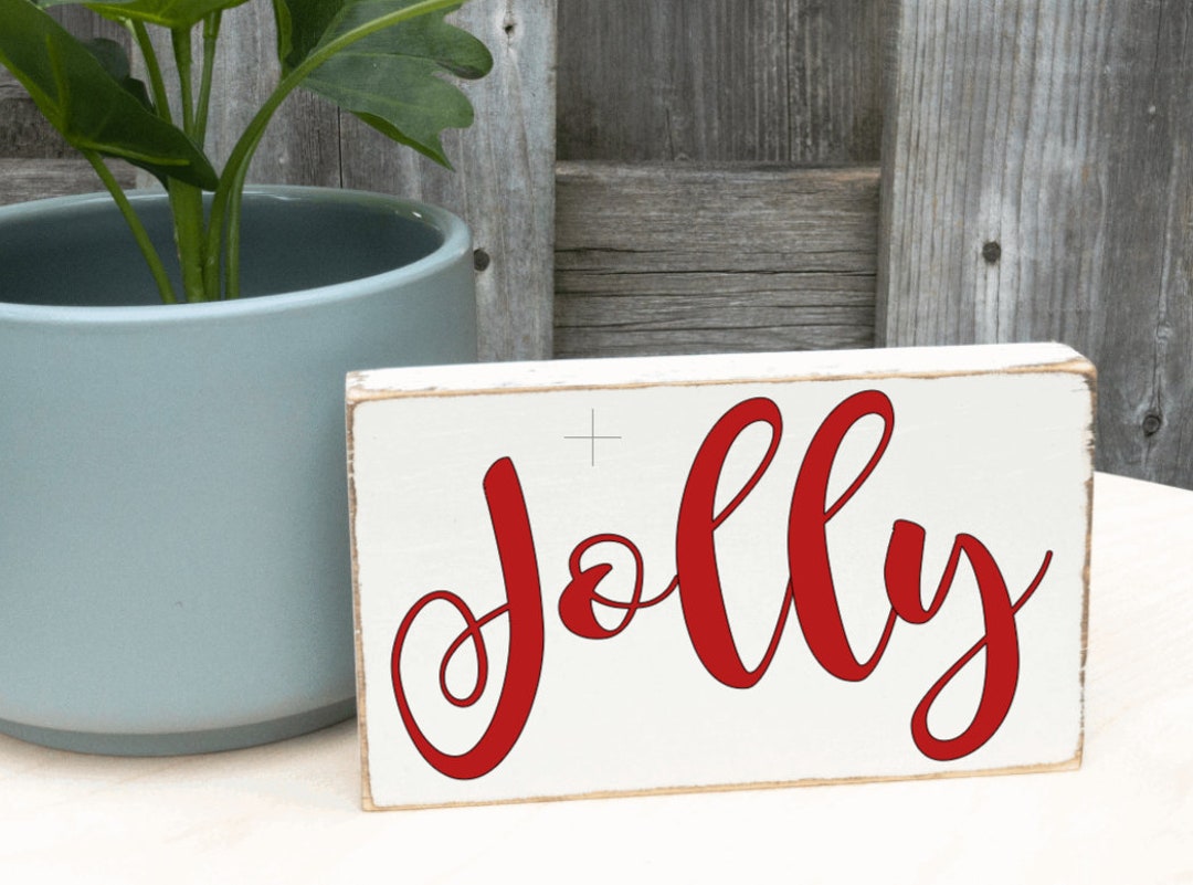 Jolly, Christmas Decor, Holiday Decorating, Wood Sign, Christmas Sign ...