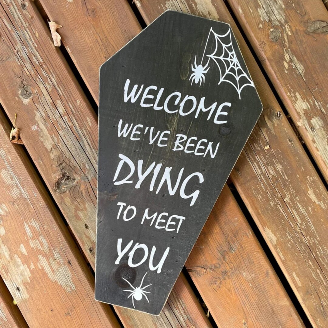 Halloween Welcome Sign Halloween Door Hanger Front Door Decor Halloween ...