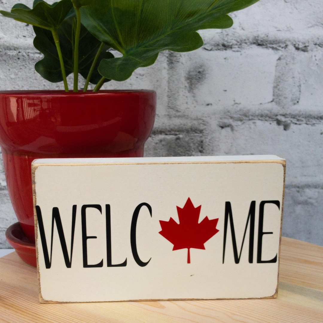 Canada Day Small Wooden Sign Proud Canadian Welcome Canada Sign Maple ...