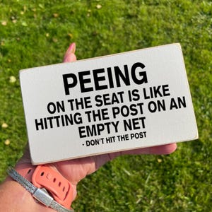 Peeing on the Seat Bathroom Sign Funny Small Sign Bathroom Decor ...