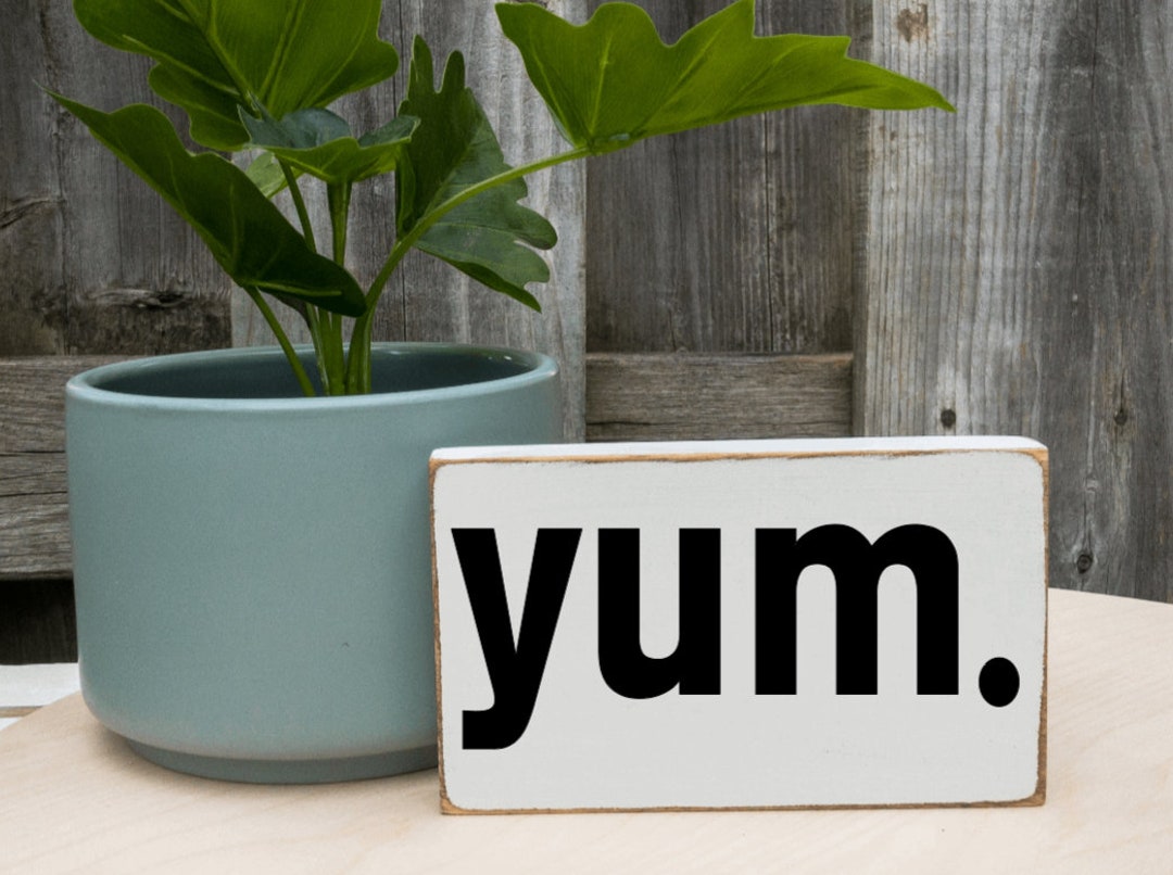 Yum Sign Small Kitchen Sign Coffee Bar Sign Tiered Tray - Etsy