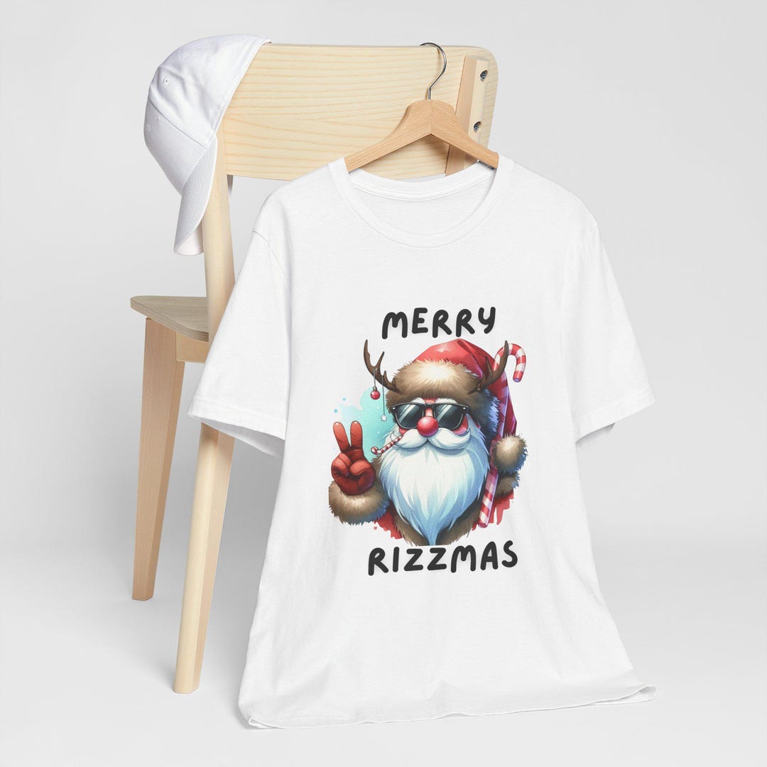 Merry Rizzmas Santa Tee, Funny Christmas T-shirt, Holiday Gift, Unisex ...