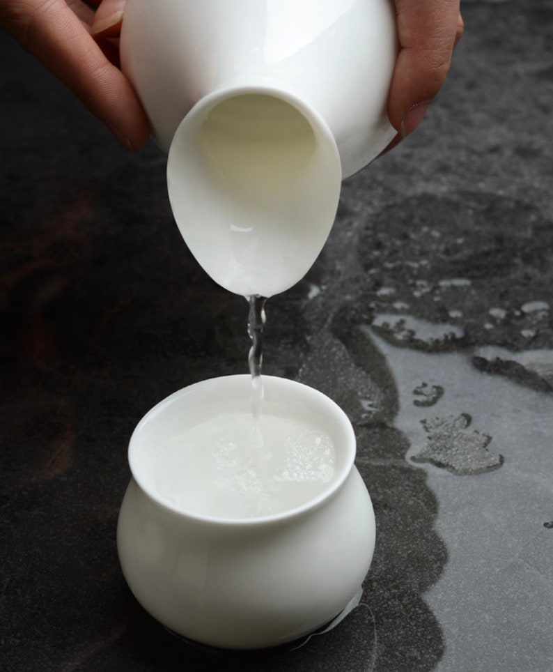 White Ceramic Sake Set HOT COLD Sake Cup Set Sake Set | Etsy