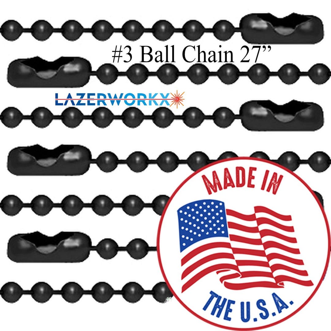 27" Black Epoxy Steel Ball Chain Necklace - American Made Bulk Lot - Etsy