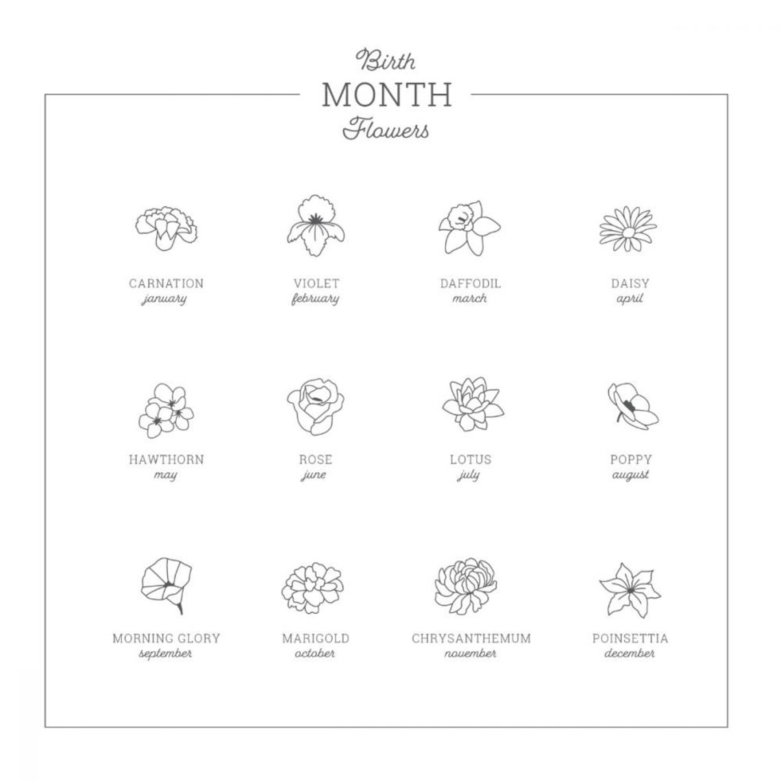 Mini Birth Flowers Signature Stamp Pack, for Hand Stamping, Impressart ...
