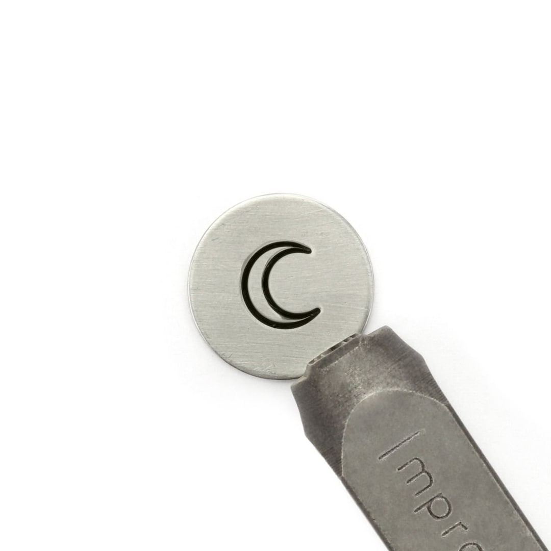 Crescent Moon Signature Design Stamp, 9.5mm for Hand Stamping by ...