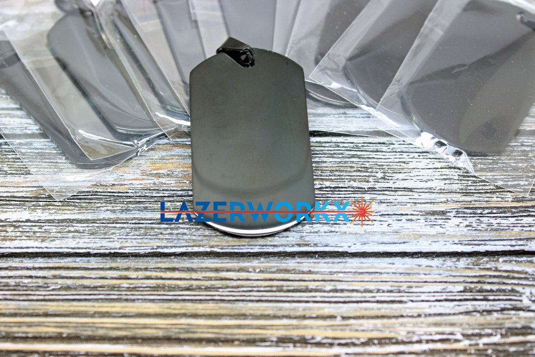30 Brushed Black Stainless Steel Blank Dog Tags Wholesale Price New ...