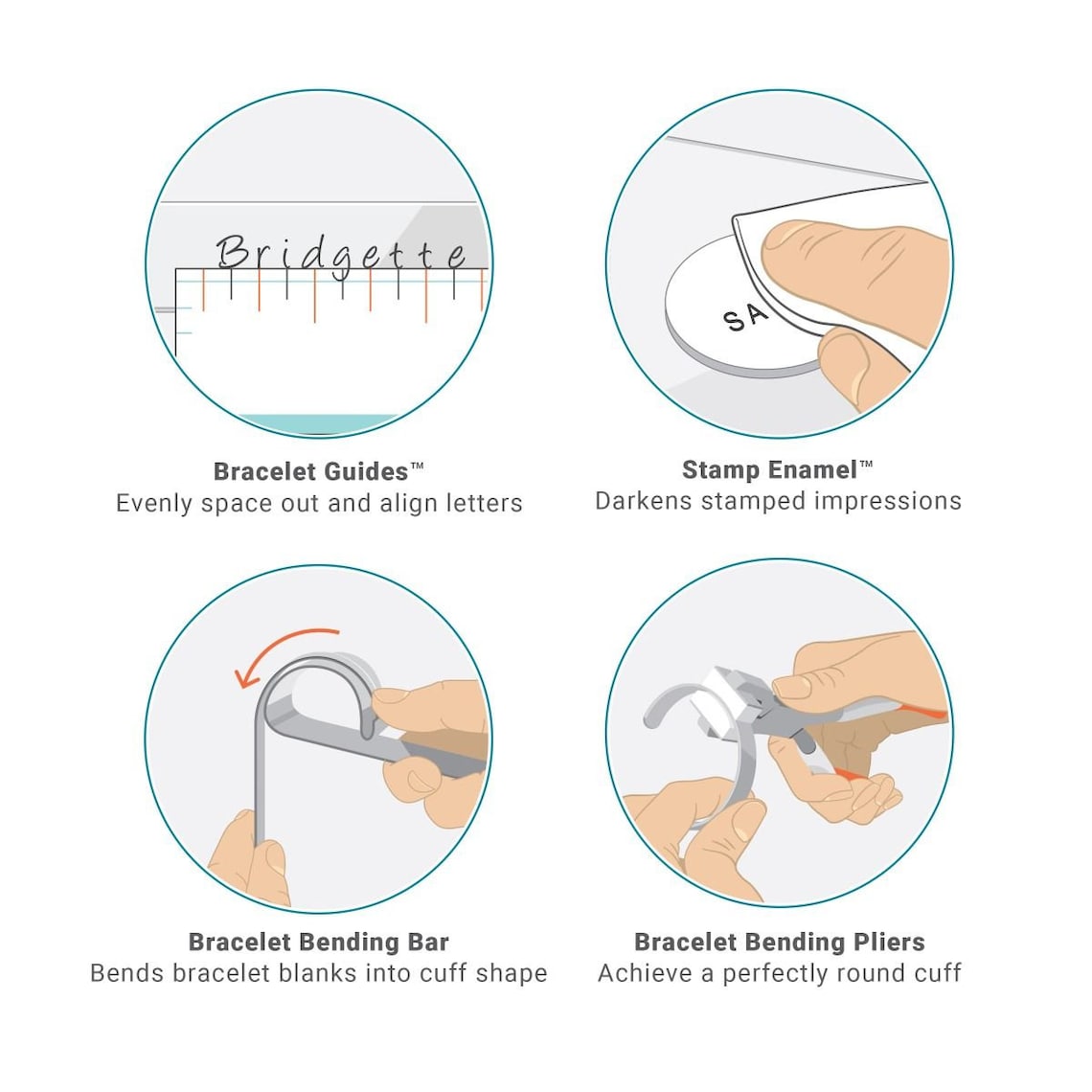 Essential Bracelet Bending Kit Includes 8 Bracelet Blanks, Tools and ...