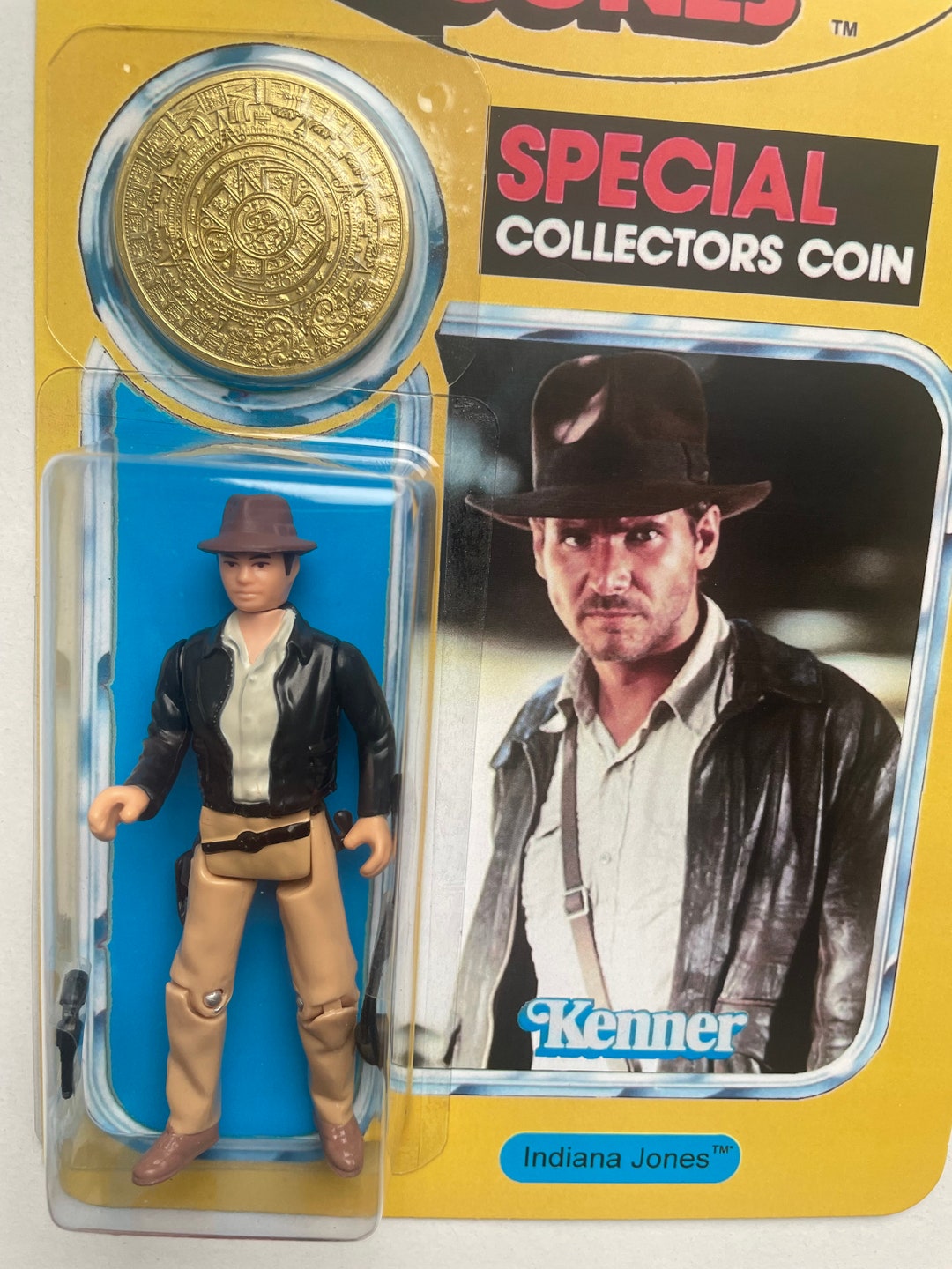 Indiana Jones Raiders Classic Figure on Custom Vintage Style Card Gold ...