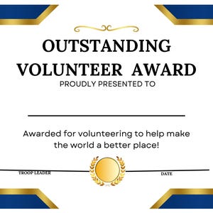 Girl Scout Volunteer Mom Dad Cookie Recognition Printable Awards ...