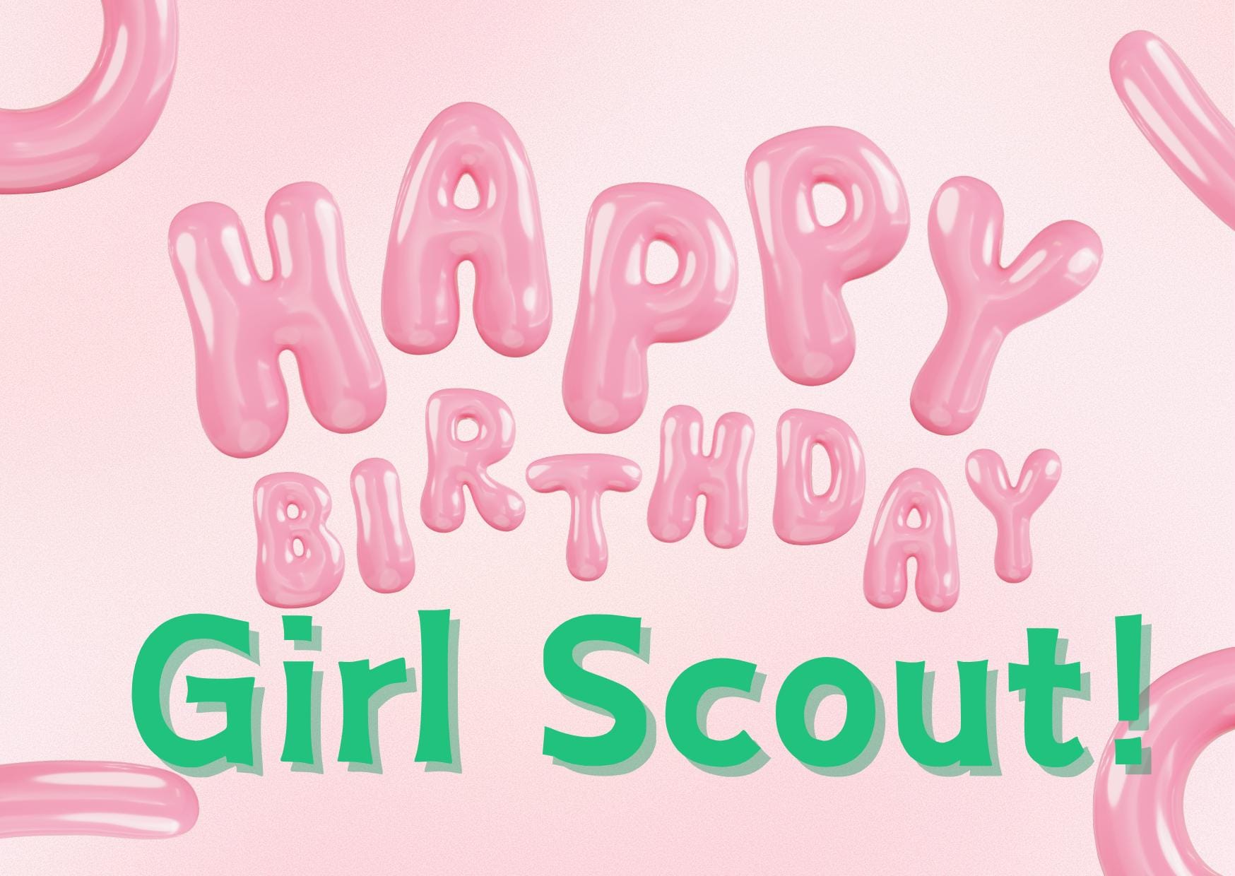 Girl Scout Happy Birthday Card Printable Card Digital Download Design ...