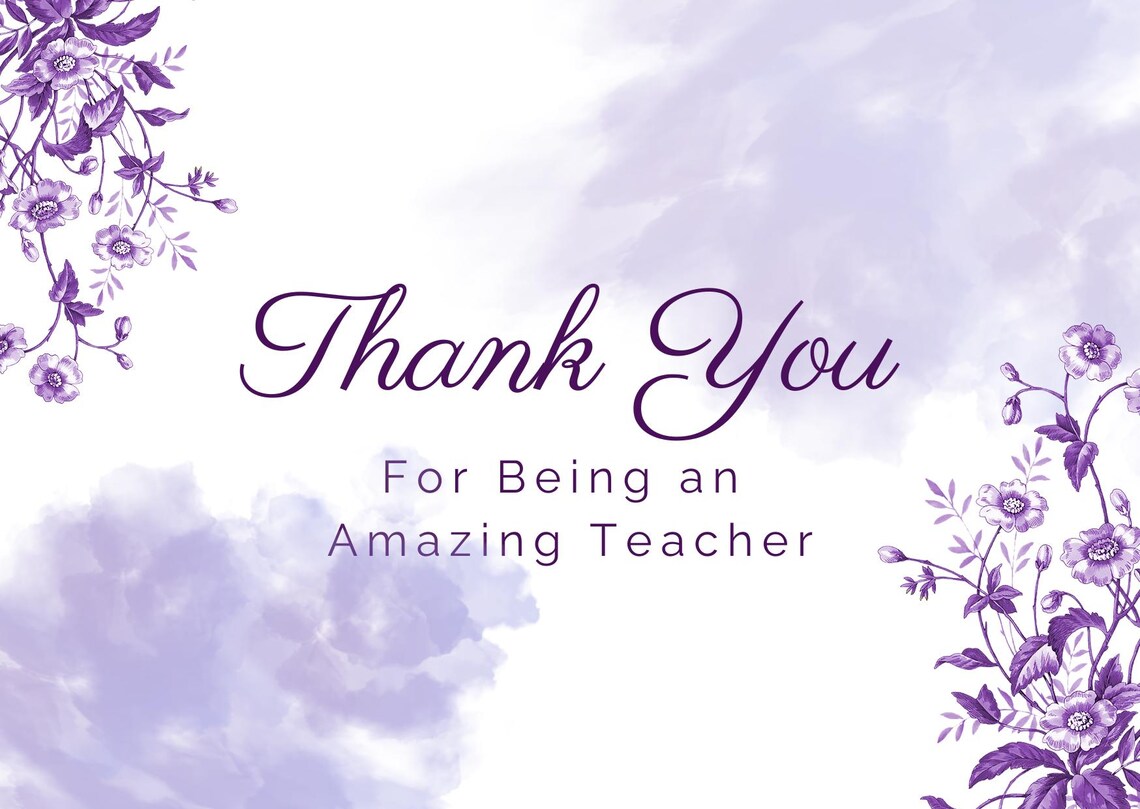Teacher Thank You Card Printable Digital Download Images - Four (5 ...