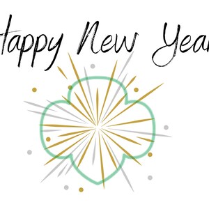 Girl Scout Happy New Year Printable Card Digital Design Four Pack ...