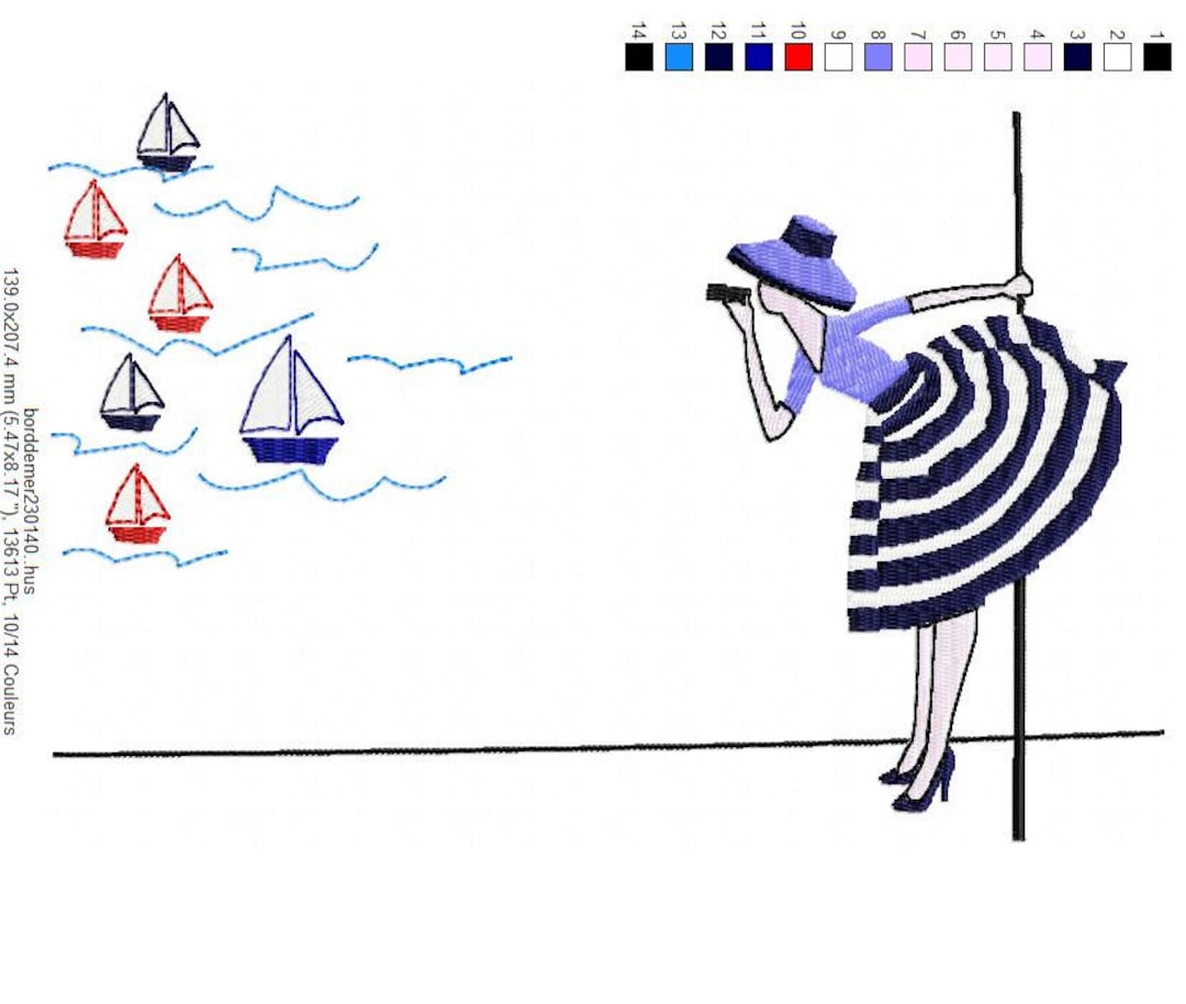 Seaside Machine Embroidery Design, Embroidery Design Download - Etsy