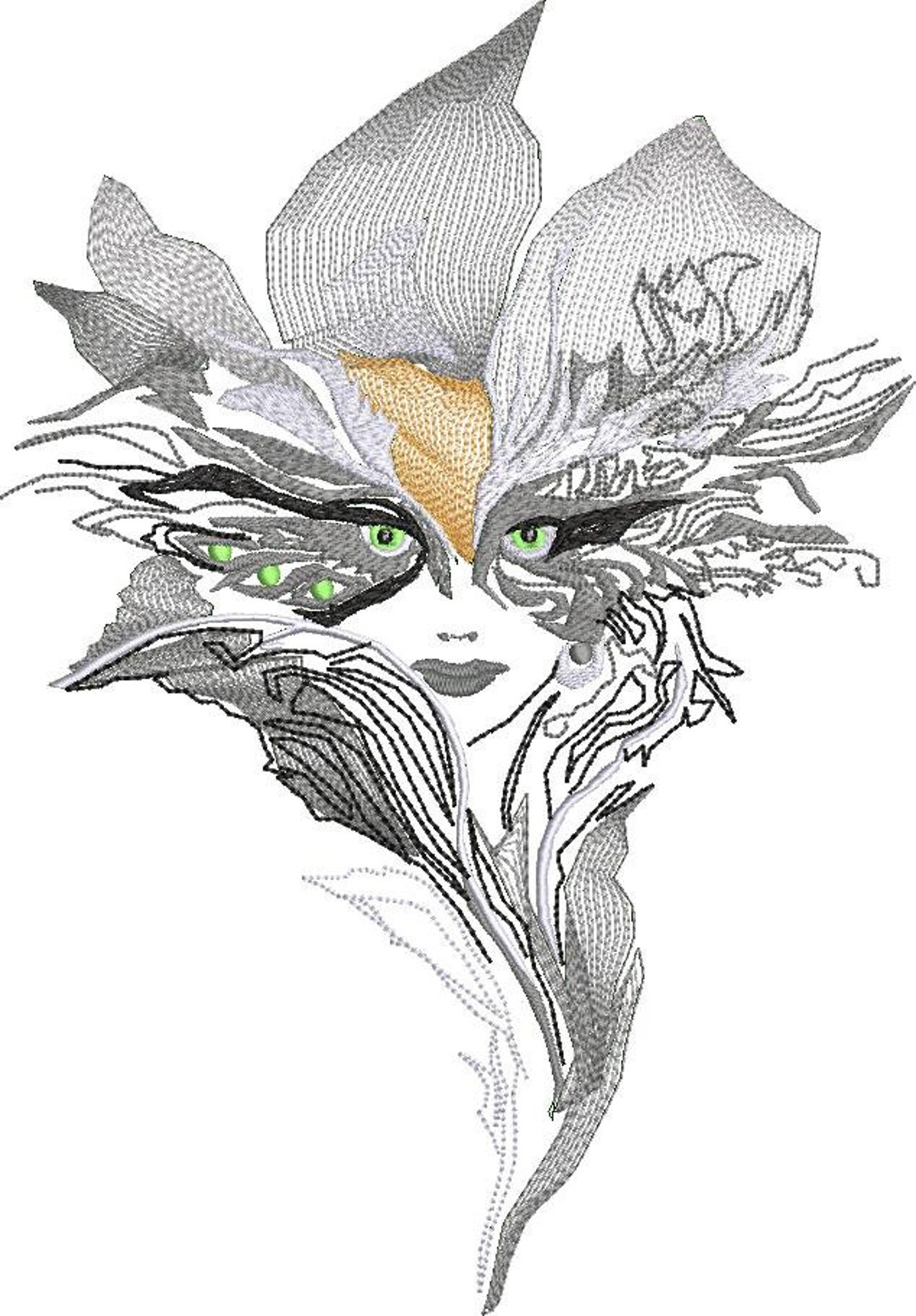 Stylized Machine Embroidery Design for Download - Etsy