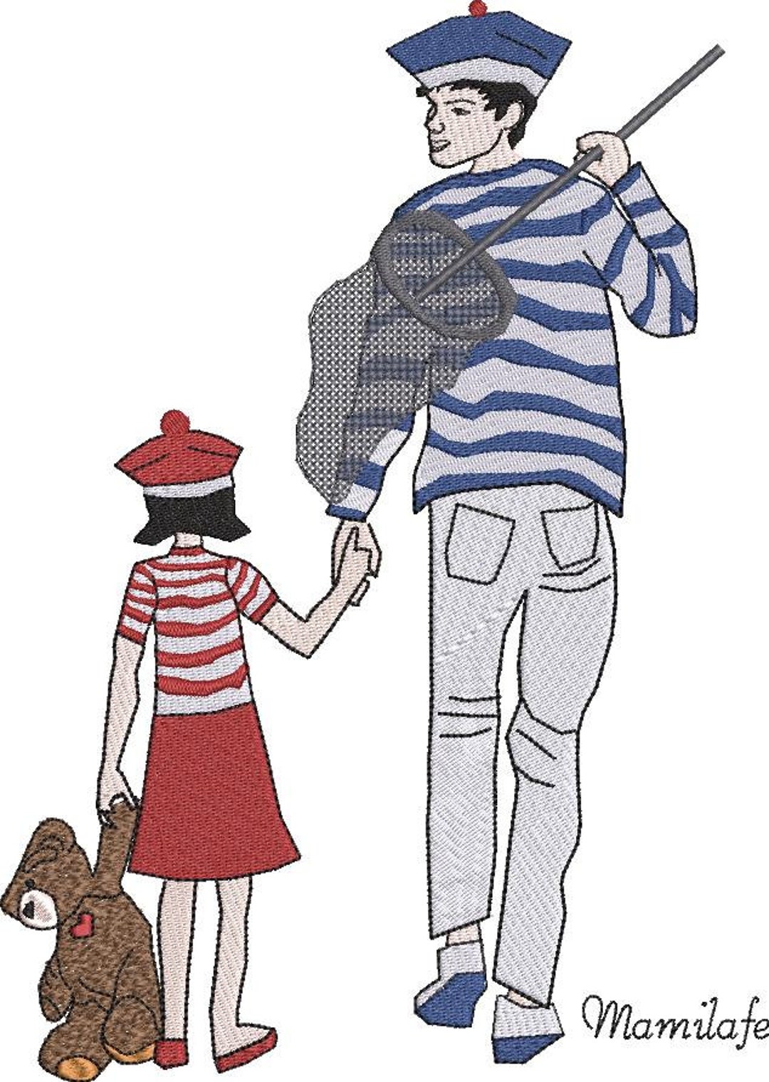 Father Daughter Machine Embroidery Design to Download - Etsy