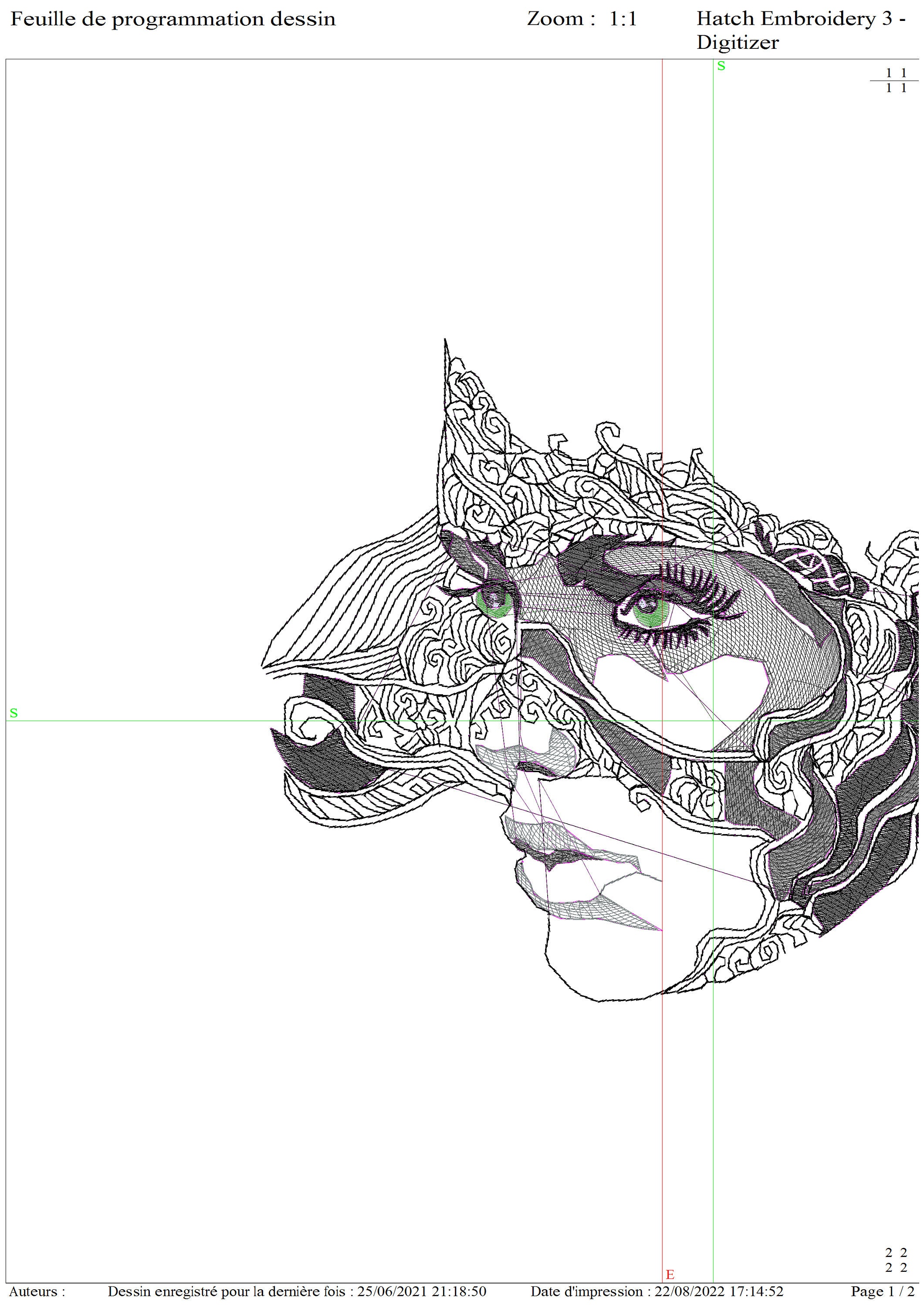 Face Woman Colette Design Embroidery Machine Embroidery - Etsy
