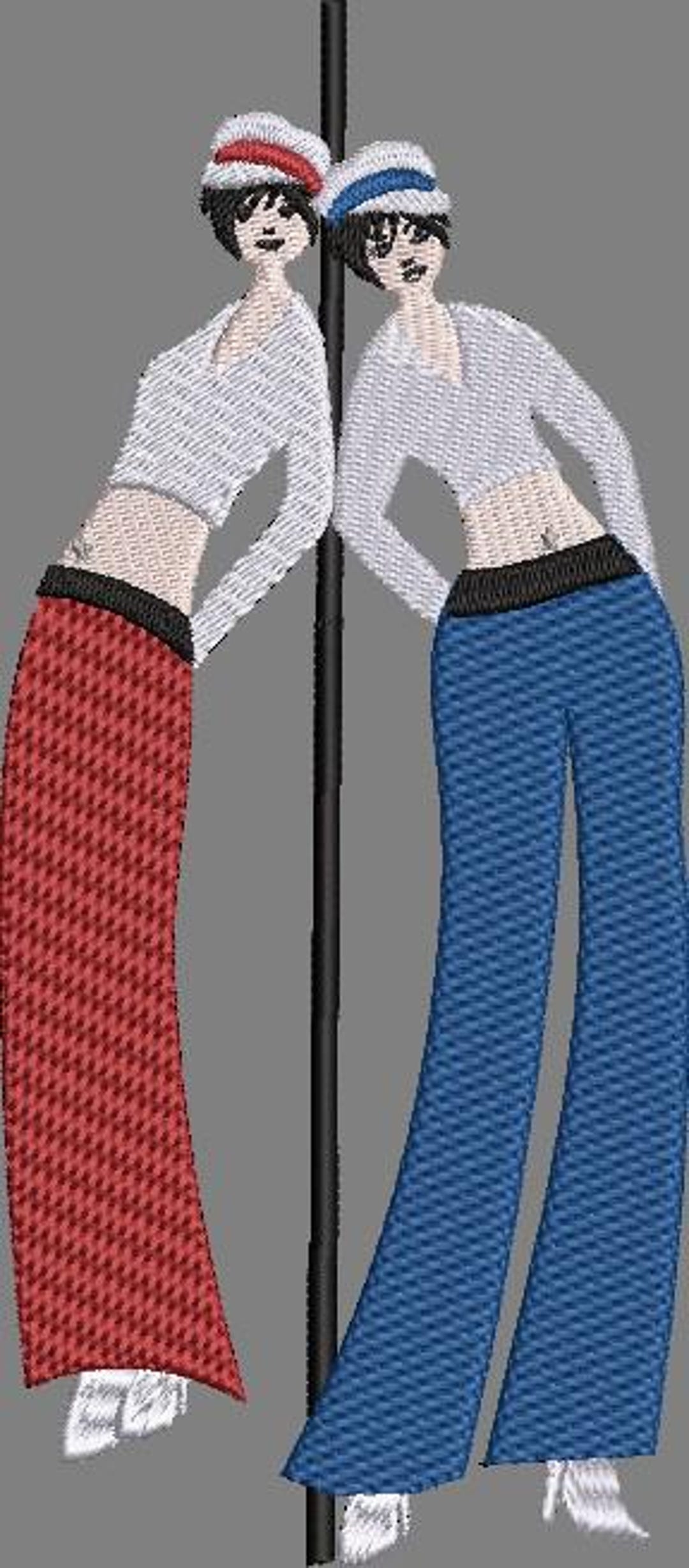 Machine Embroidery Design 2 Girls - Etsy