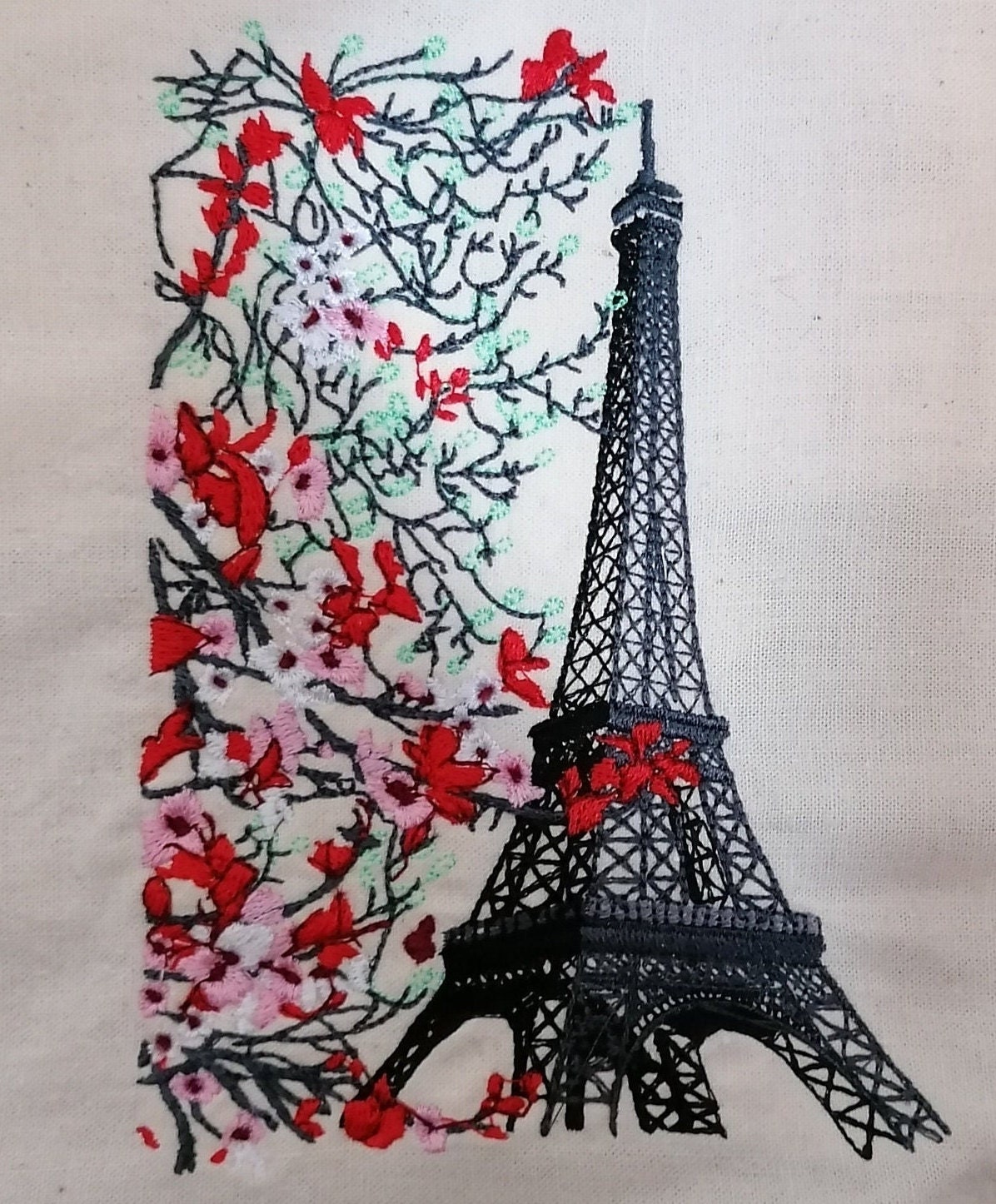 Paris EIFFEL TOWER Spring Machine Embroidery Design, Embroidery Design ...
