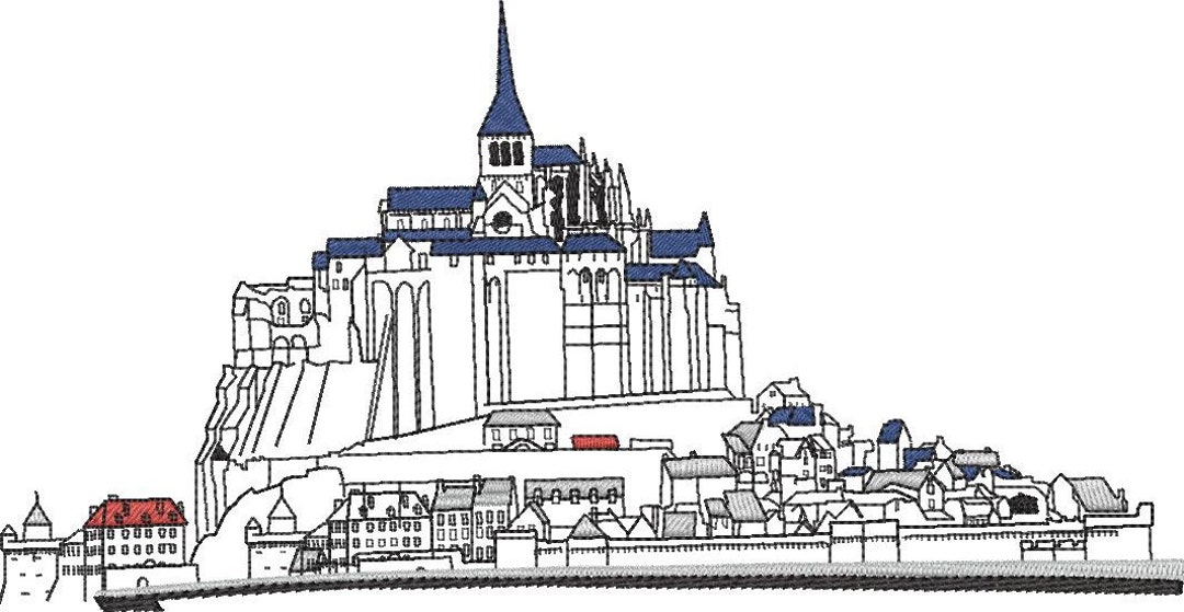 Mont Saint Michel Embroidery, Machine Embroidery Design, Downloadable ...
