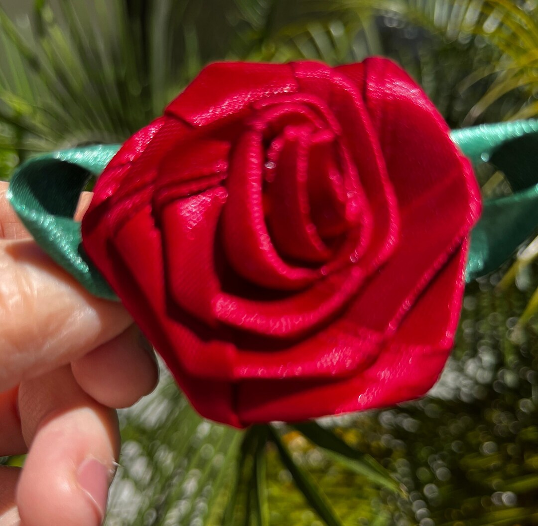Red Hair Flower Silk Red Rose Hair Clipper Girl Bridesmaid Red Floral ...
