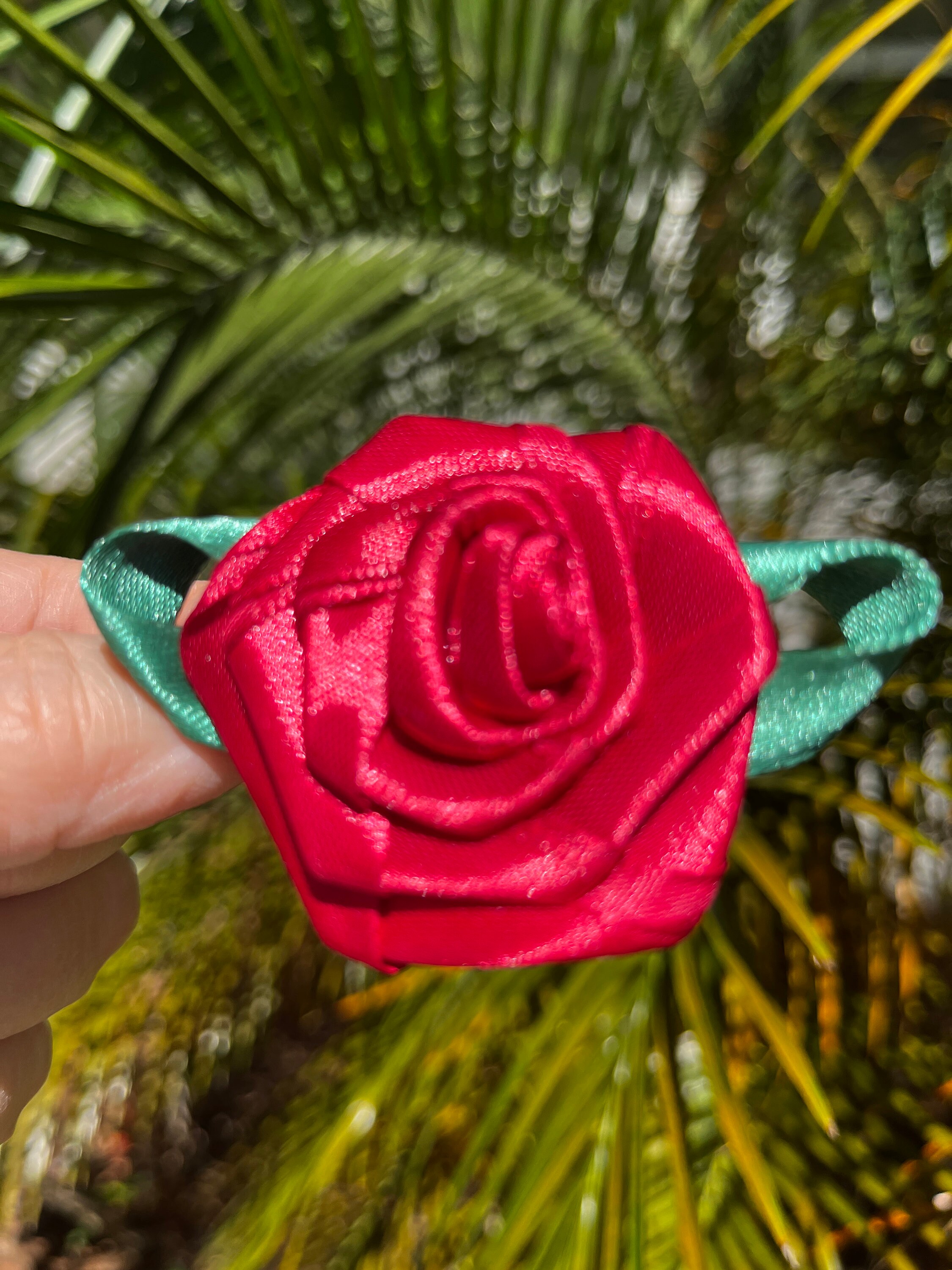 Red Hair Flower Silk Red Rose Hair Clipper Girl Bridesmaid Red Floral ...