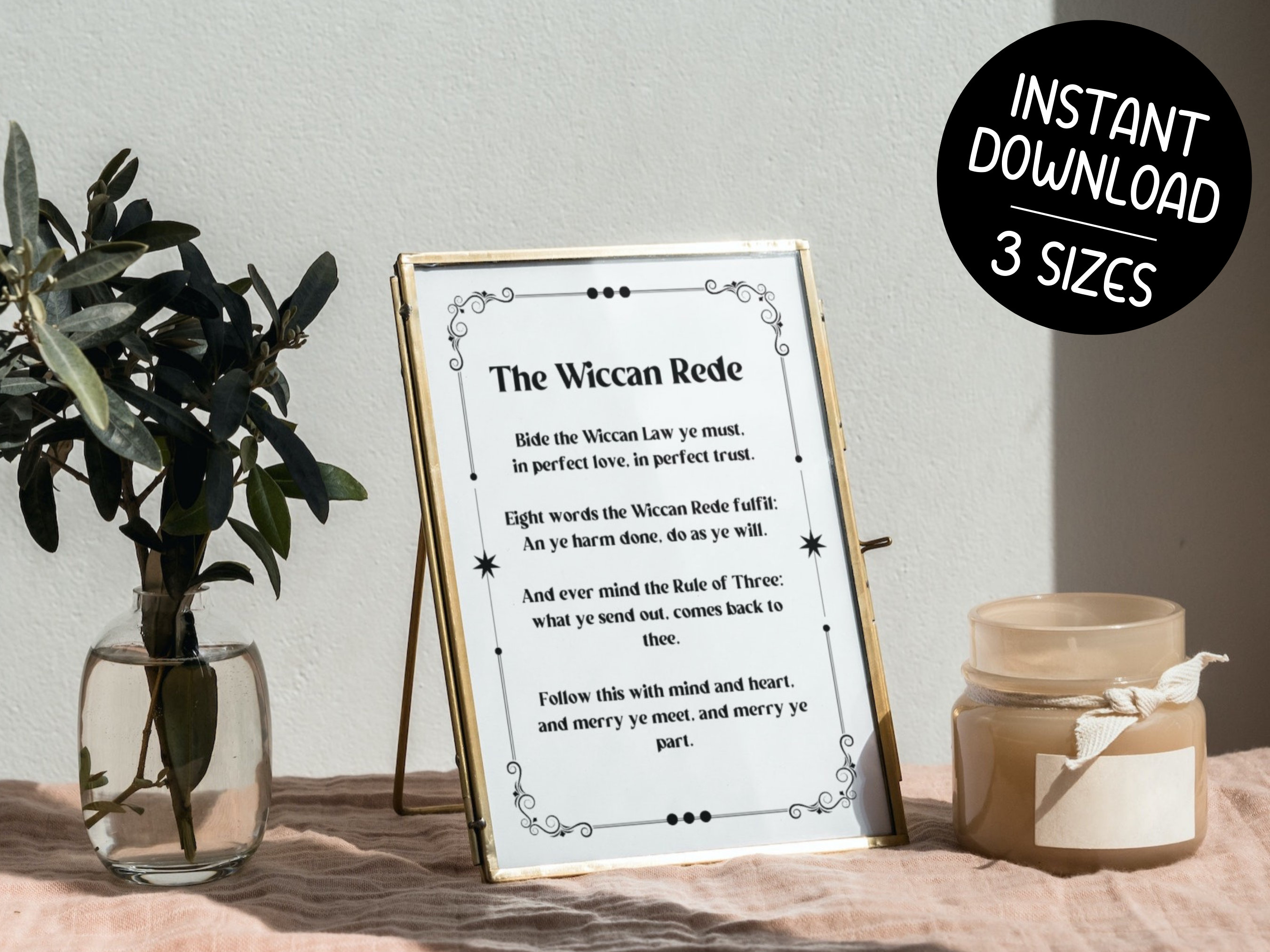 The Wiccan Rede Printable Digital Wall Art Quote Witchcraft, Wicca - Etsy