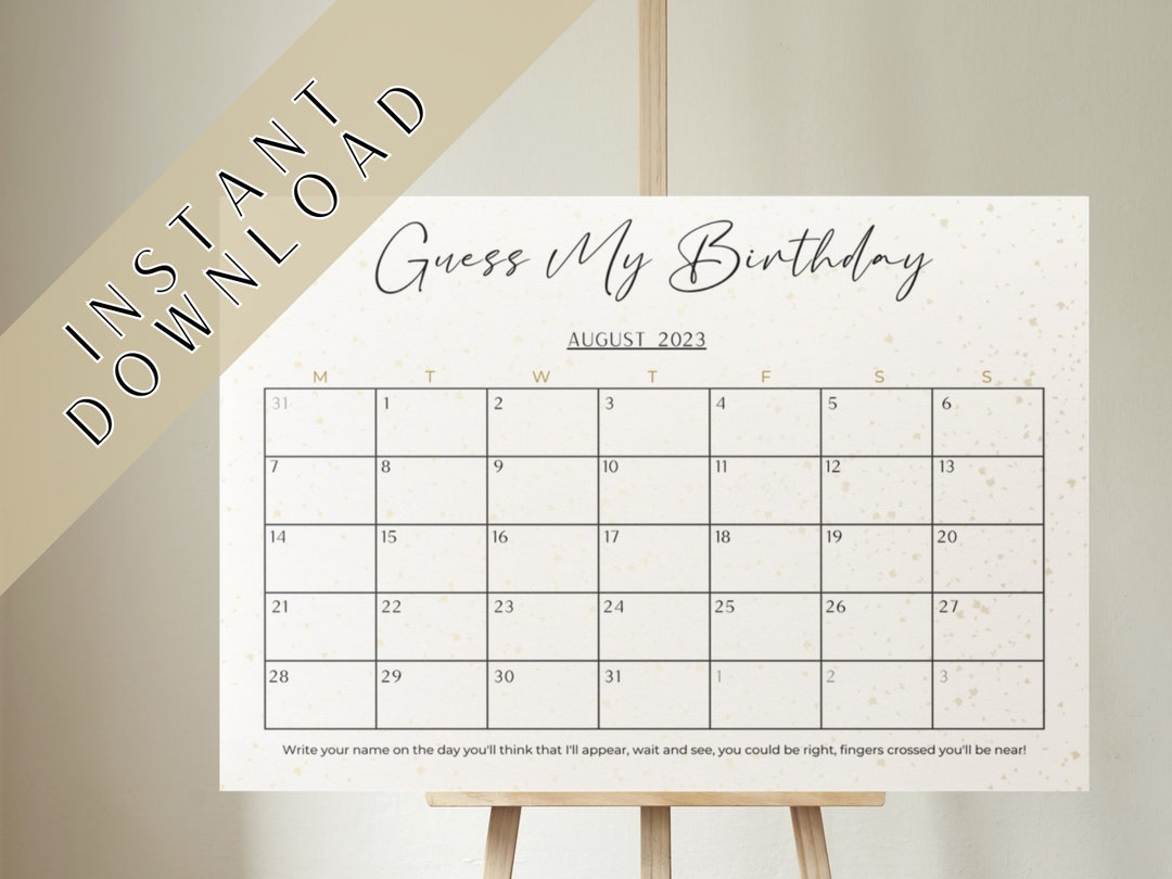 Gold Minimalist Guess the Birthday Baby Shower Game - Etsy