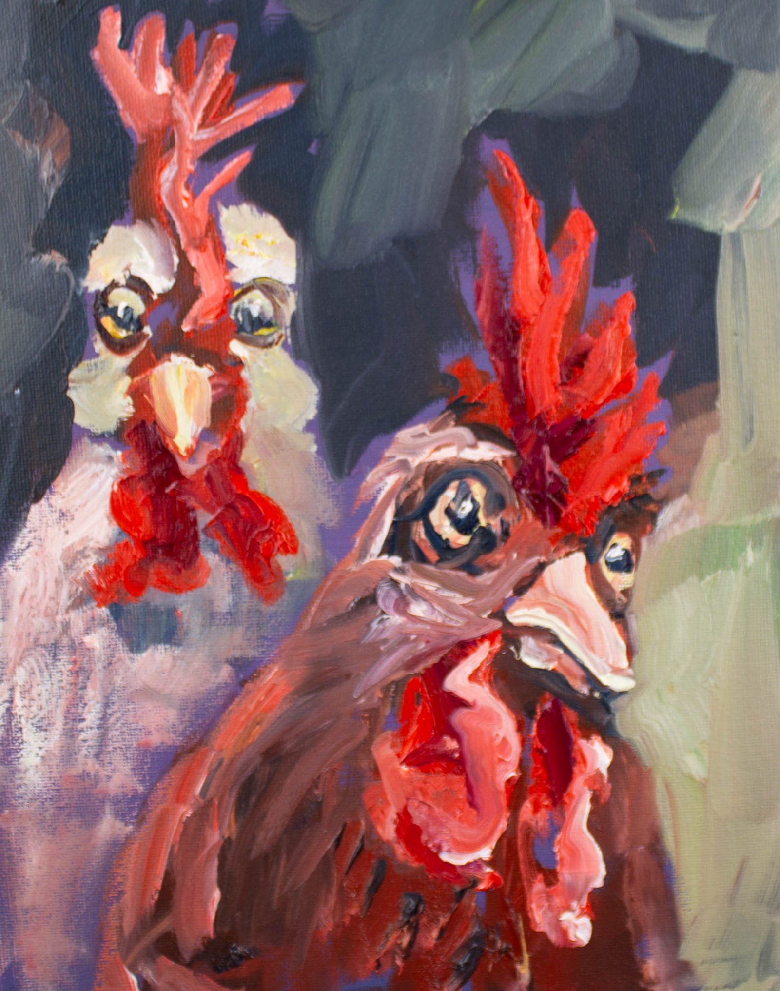 Gemälde Bild Huhn Ölgemälde Tiermalerei Tier Deko 24x30cm | Etsy