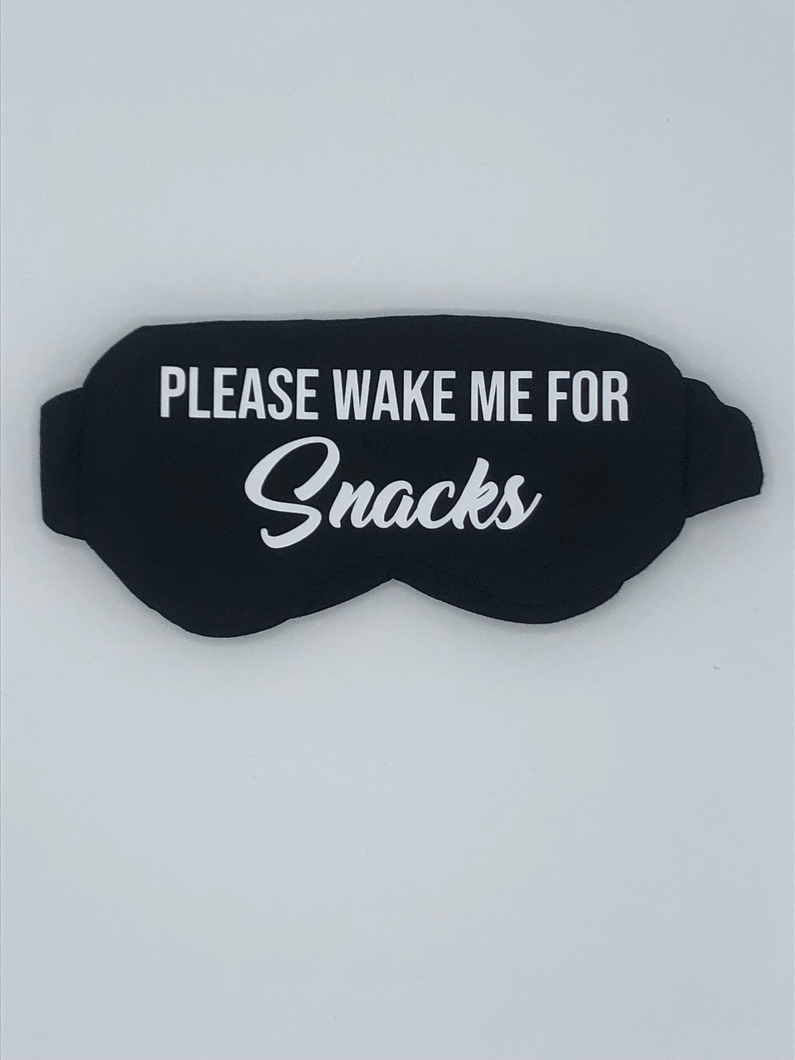 Wake Me for in Flight Snacks Eye Mask, Airplane Sleep Mask, Airplane ...