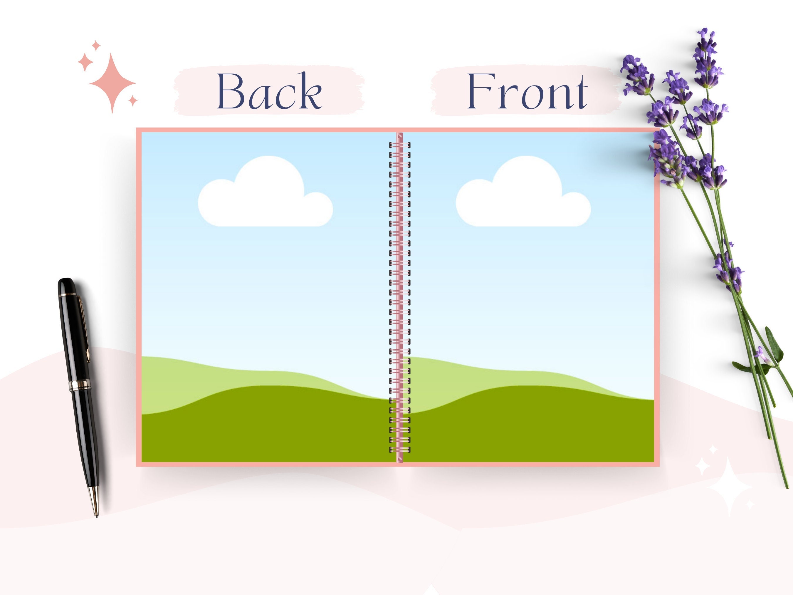 Spiral Notebook Mockup Frames for Canva Planner Template for Etsy ...