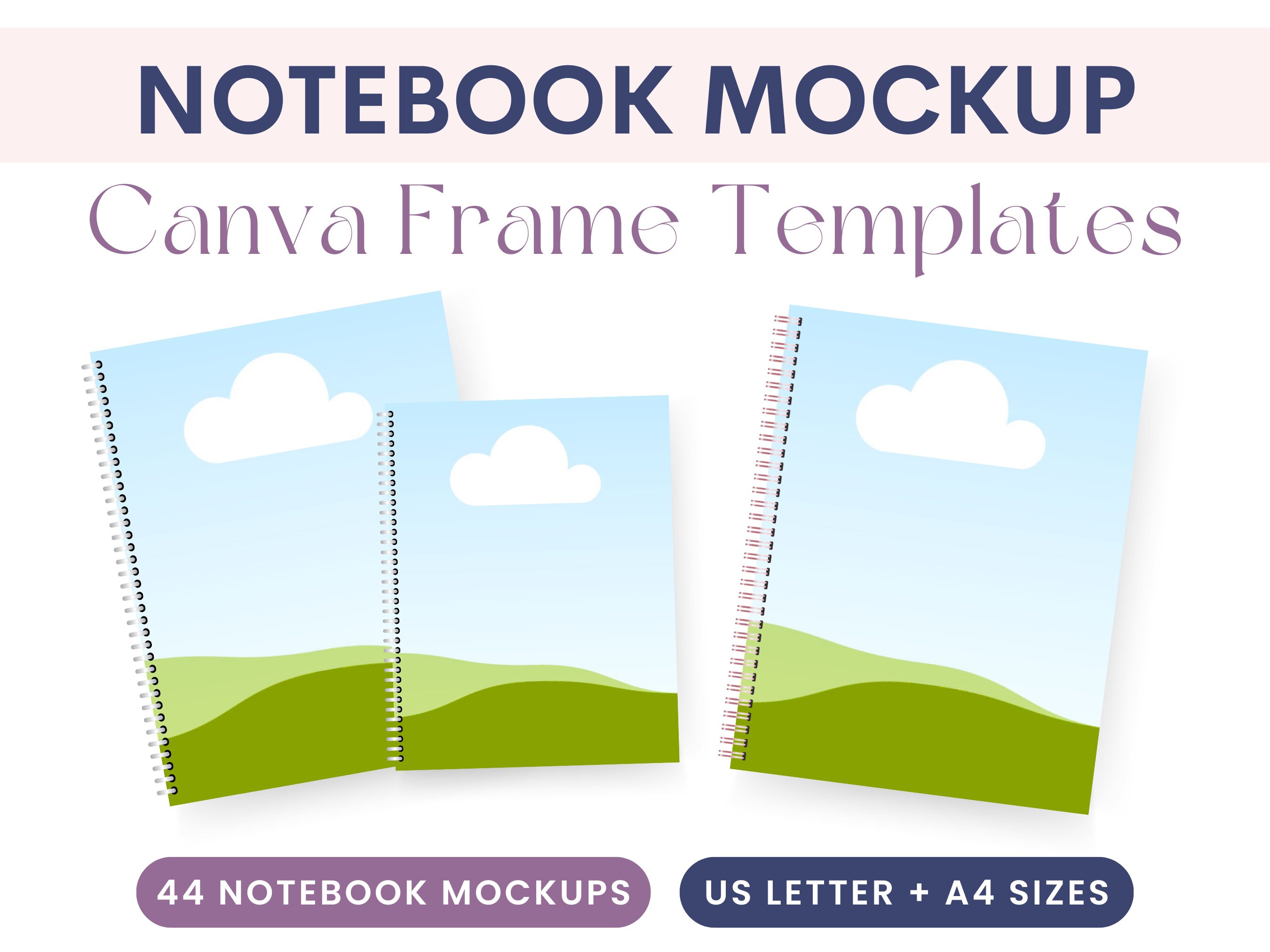 Spiral Notebook Template Canva ADHD Digital Planner Mockup - Etsy