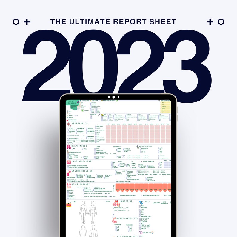 Ultimate Day Shift ICU Report Sheet - Etsy