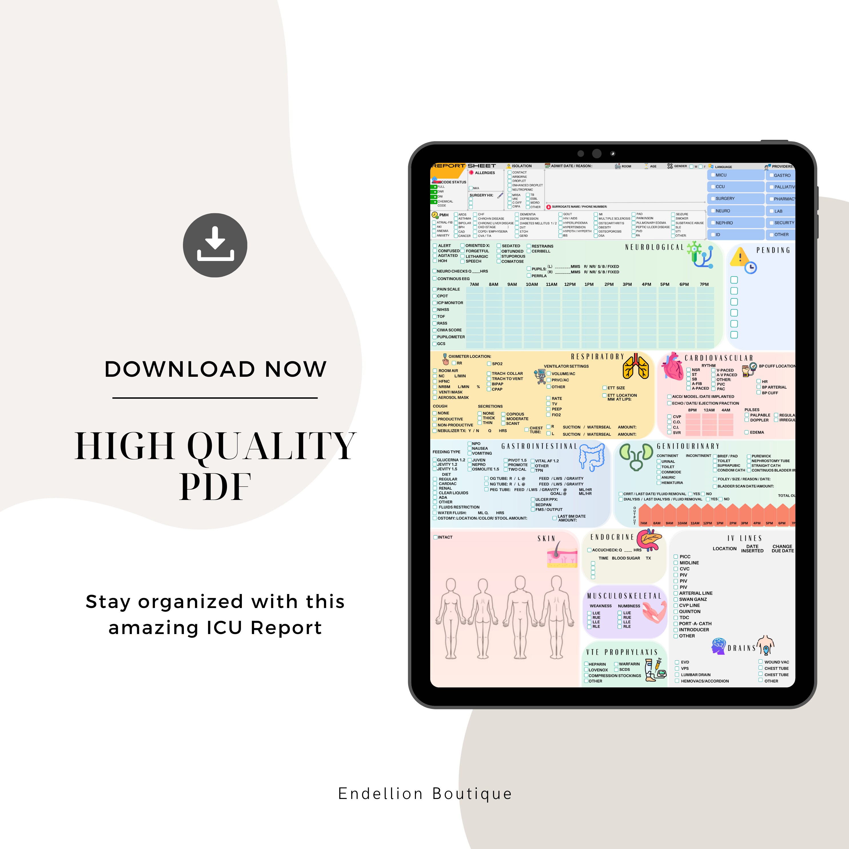 Redesigned Day Shift ICU Report Sheet: Enhance Efficiency and Care in ...