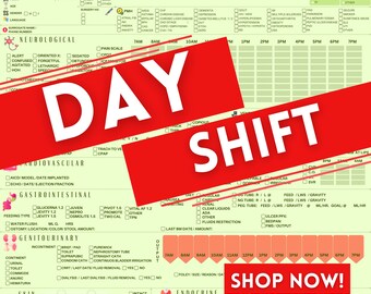 Ultimate Day Shift ICU Report Sheet - Etsy