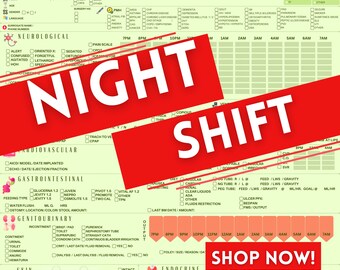 Ultimate Night Shift ICU Report Sheet - Etsy