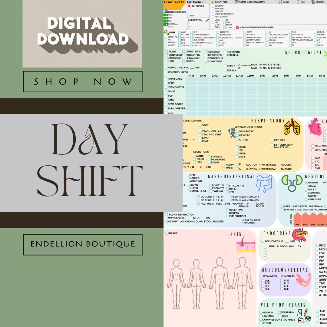 Redesigned Day Shift ICU Digital File Report Sheet: Boost Daytime ...