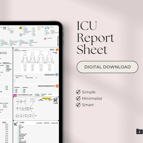 ICU Day Shift Report Sheet - Etsy