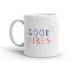 Good Vibes Rainbows Coffee Mug, Positive Gift, Gift for Friend ...