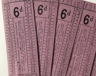 Vintage Bus Tickets Set of 20 Vintage Tickets Vintage - Etsy