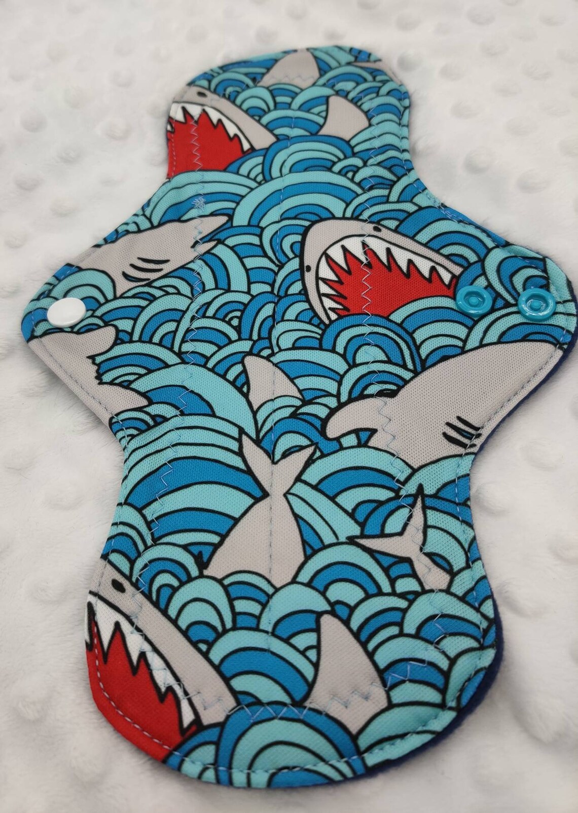 Shark week shark cloth pad/panty liner reusable cloth pads | Etsy
