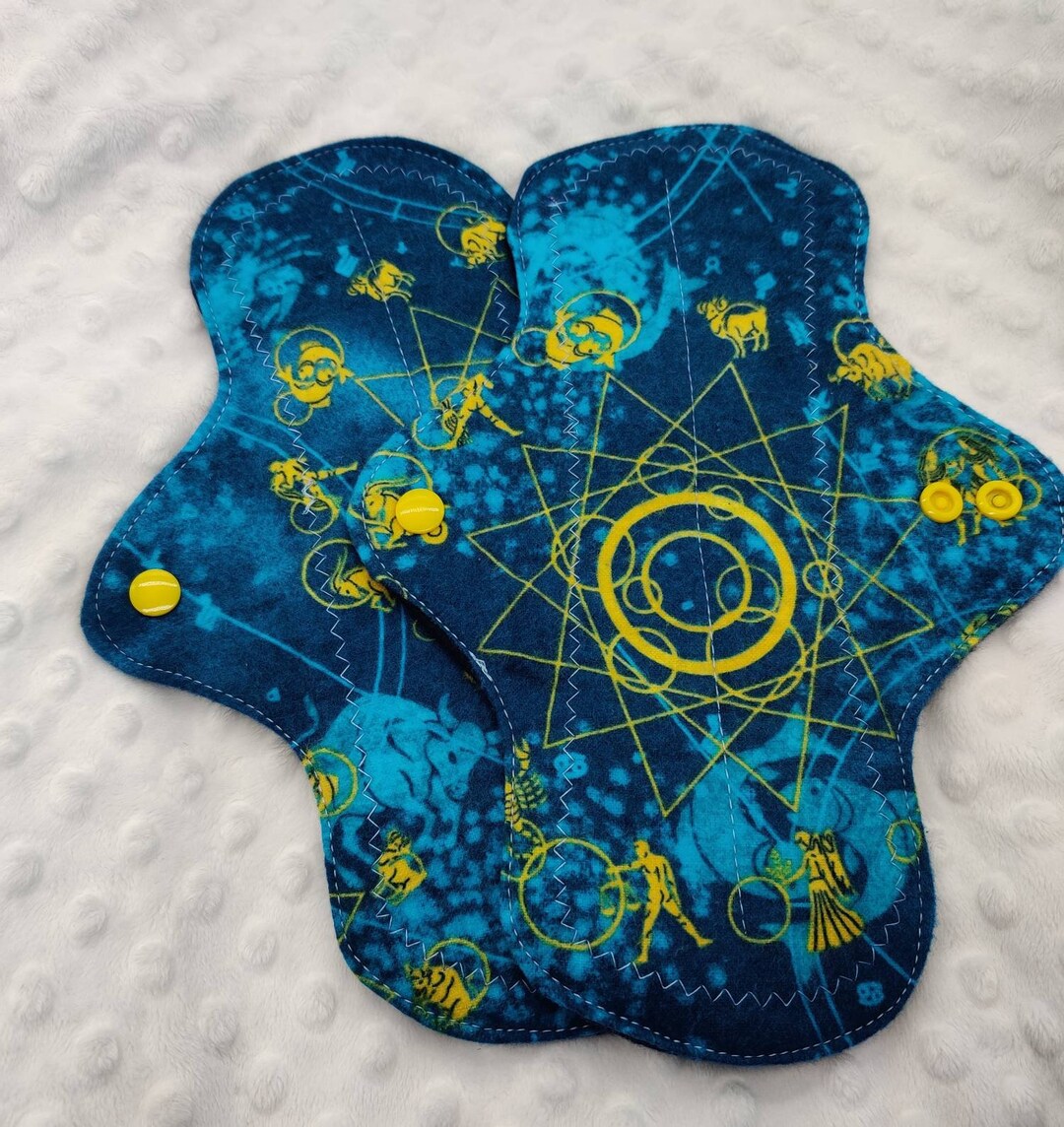 Zodiac Twin Pack Reusable Cloth Pads Flannel Topped - Etsy