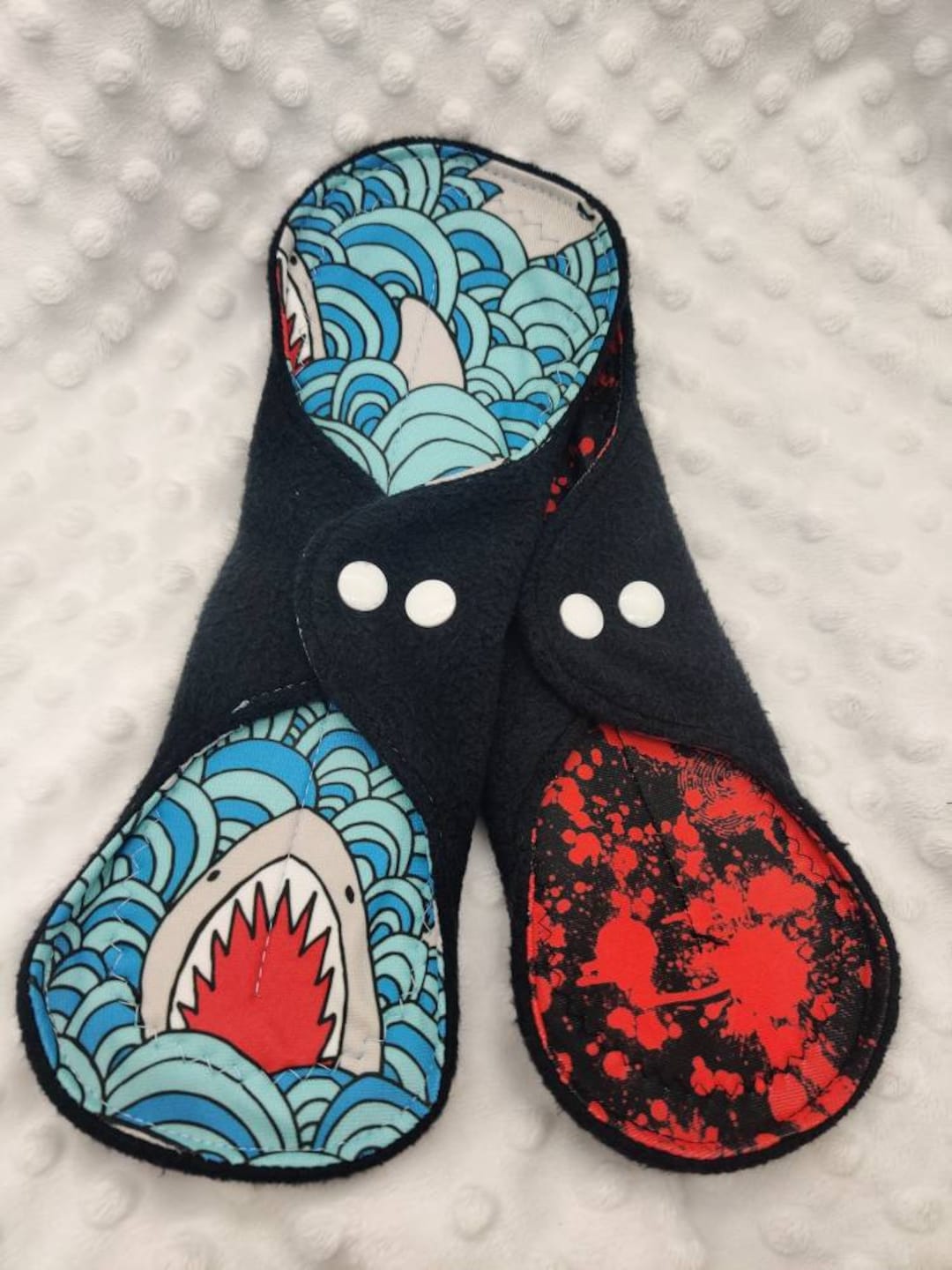 Shark Attack Twin Pack Cloth Menstrual Pad, Panty Liner Washable Cloth ...