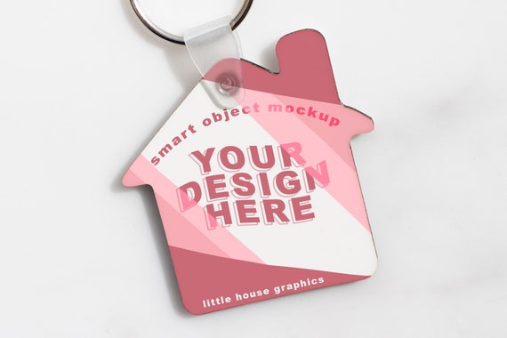 House Keychain Mockup Product Photo for MDF House Key Chain | Etsy