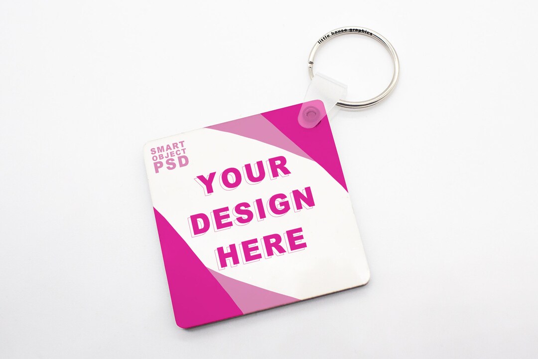 Square Keychain Mockup Product Photo for MDF Square Key Chain ...