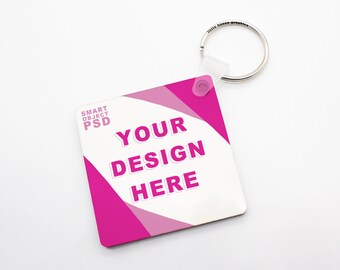 Round Keychain Mockup Product Photo for MDF Circle-shaped Key Chain ...